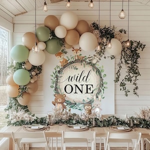 Woodland Wild One Backdrop, Rustic Wild One Banner, Vintage Woodland ...