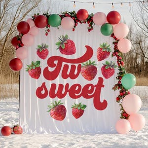 Two Sweet Banner, Strawberry Two Sweet Banner, Two Sweet Strawberry ...