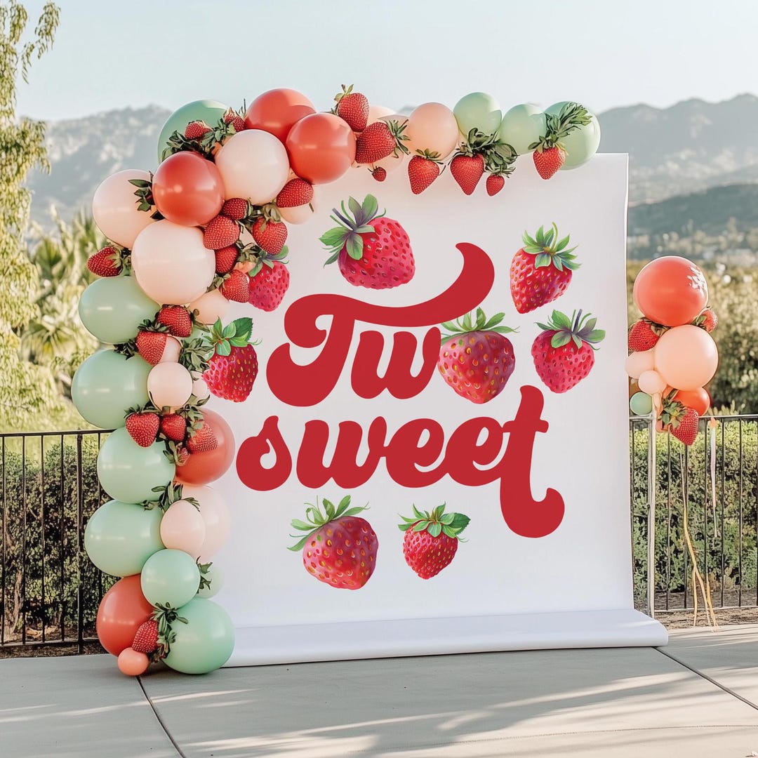 Two Sweet Banner, Strawberry Two Sweet Banner, Two Sweet Strawberry ...