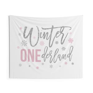 Pink Winter Onederland Backdrop, Winteronederland Photo Backdrop, Pink ...