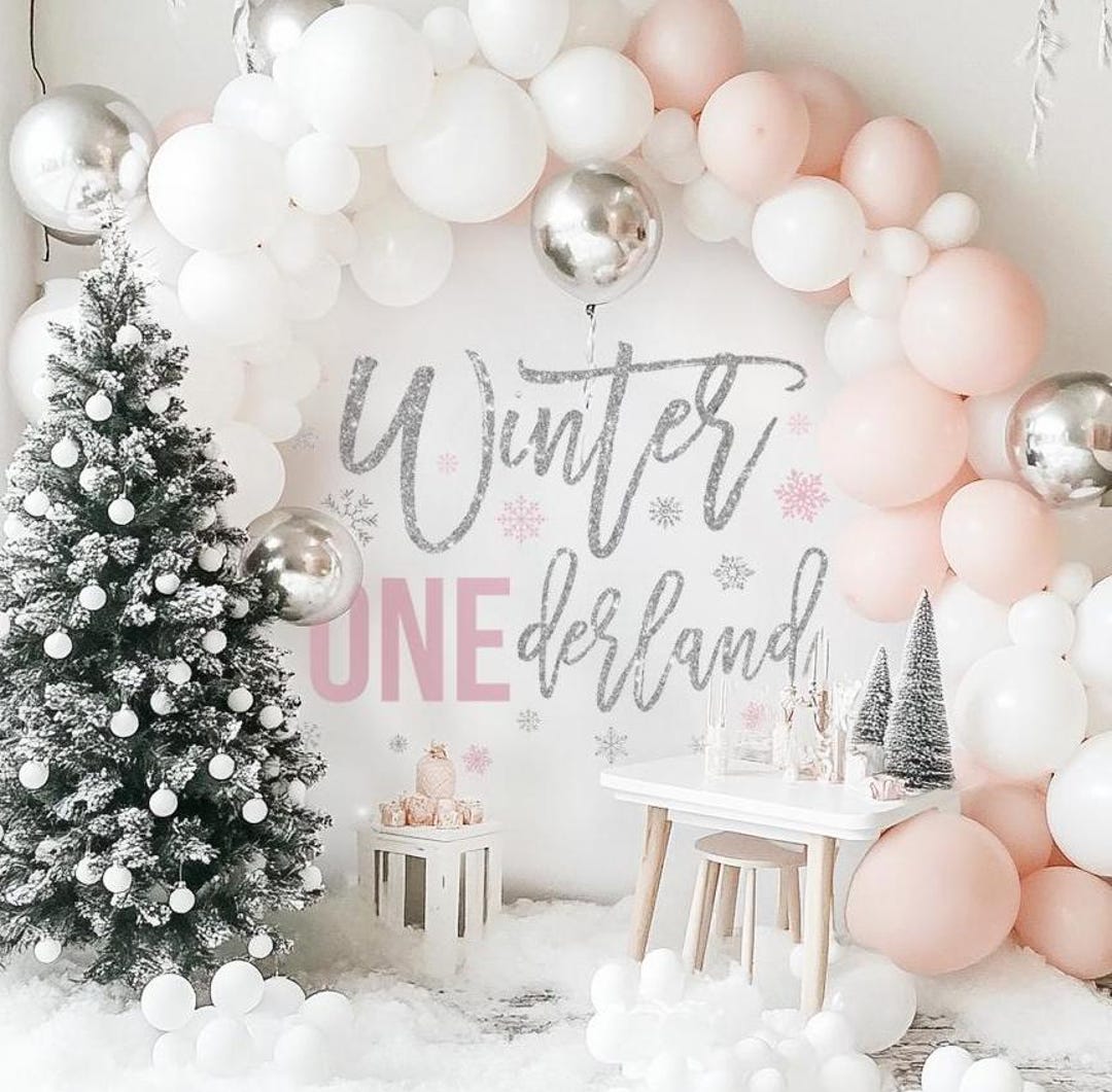 Pink Winter Onederland Backdrop, Winteronederland Photo Backdrop, Pink ...