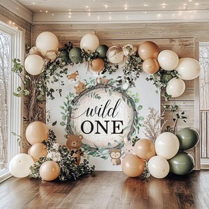 Woodland Wild One Backdrop, Rustic Wild One Banner, Vintage Woodland ...