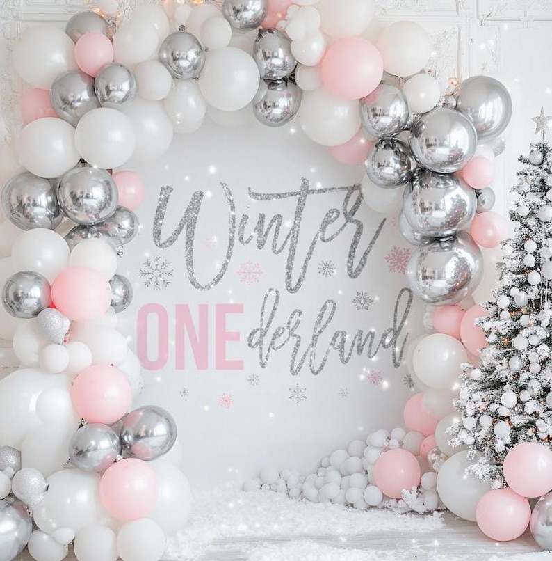 Pink Winter Onederland Backdrop, Winteronederland Photo Backdrop, Pink ...