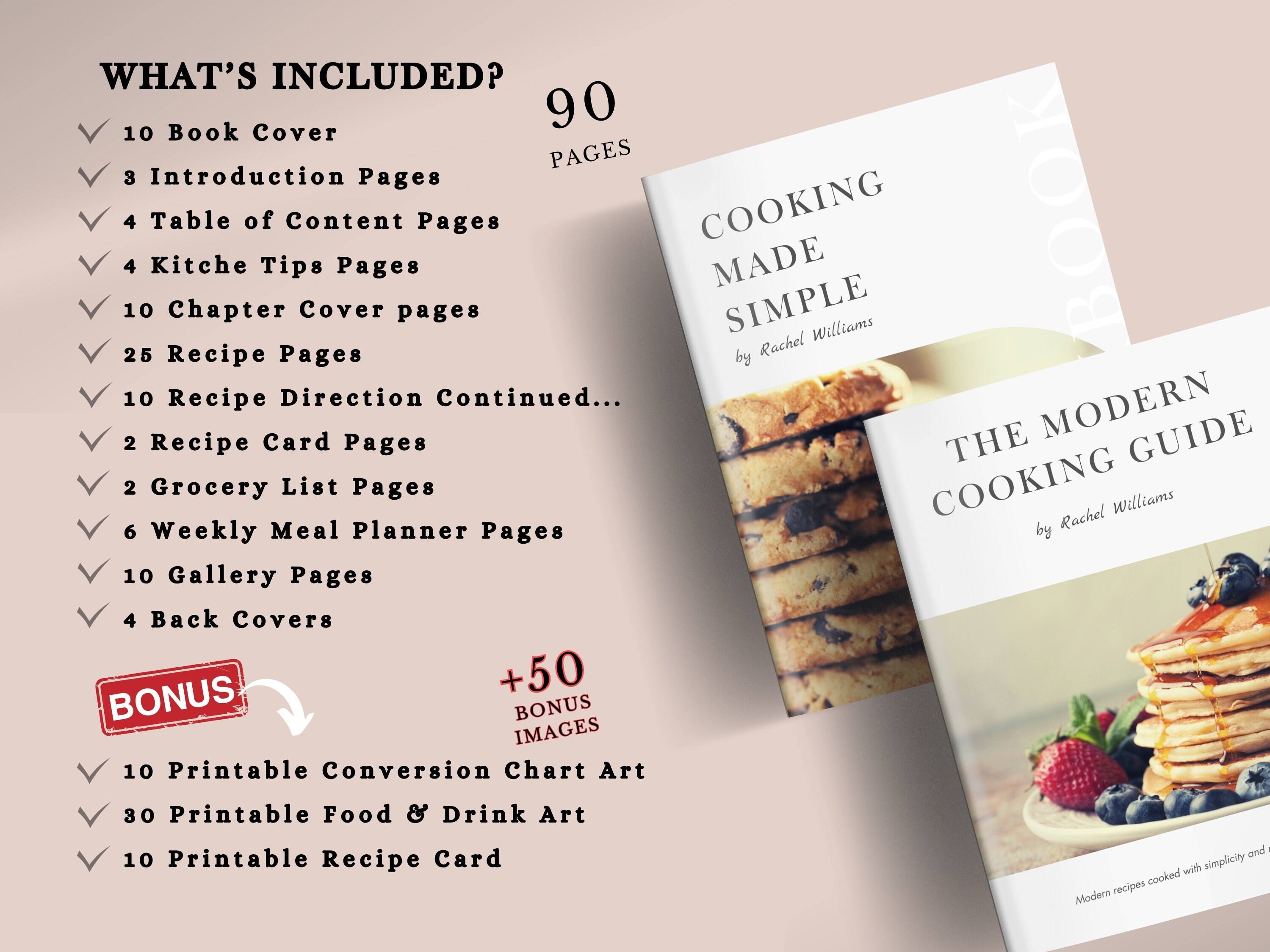 Cookbook Template, Personalized Recipe Book Template, Recipe Template ...