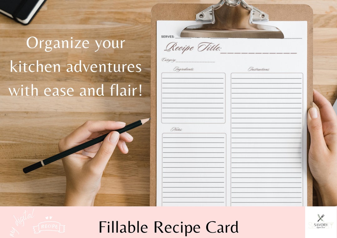 Personalized Recipe Book Template, Cookbook Template, Recipe Template ...