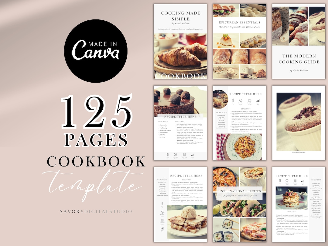Personalized Recipe Book Template, Cookbook Template, Recipe Template ...