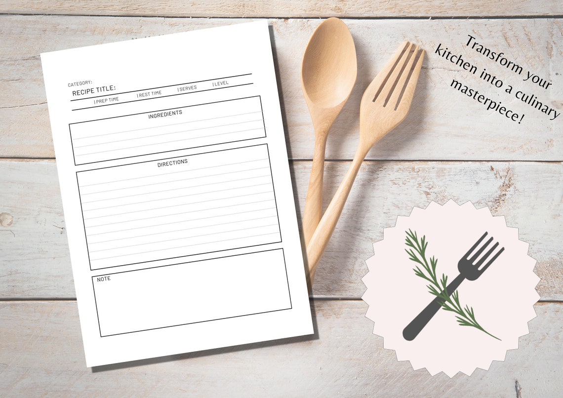 Recipe Book Template Recipe Fillable Template Healthy Dessert Recipes ...