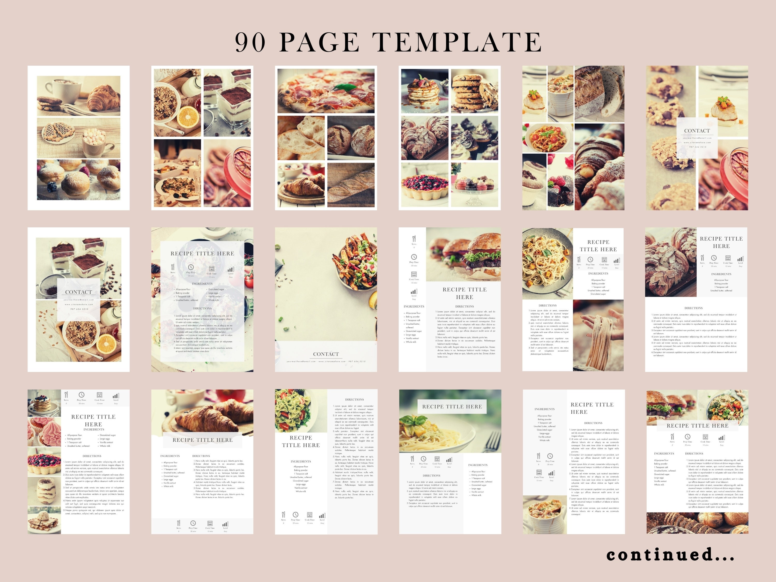 Cookbook Template, Personalized Recipe Book Template, Recipe Template ...