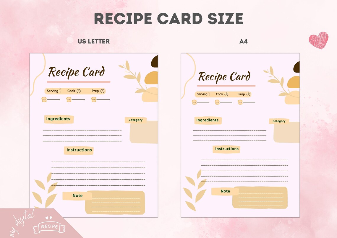 Recipe Book Template Recipe Fillable Template Healthy - Etsy