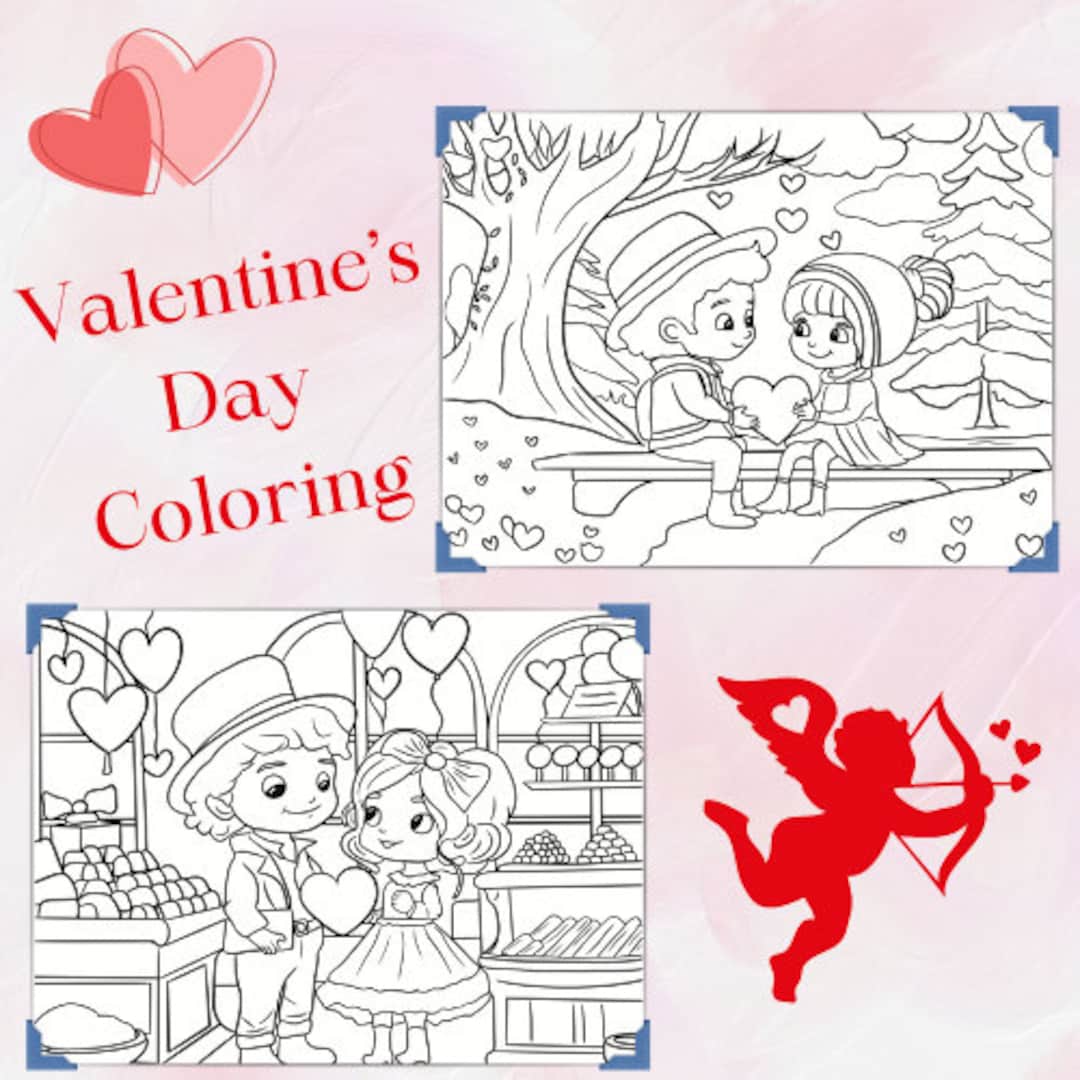 Cozy Valentine's Day Printable Coloring Pages for Adults Instant ...
