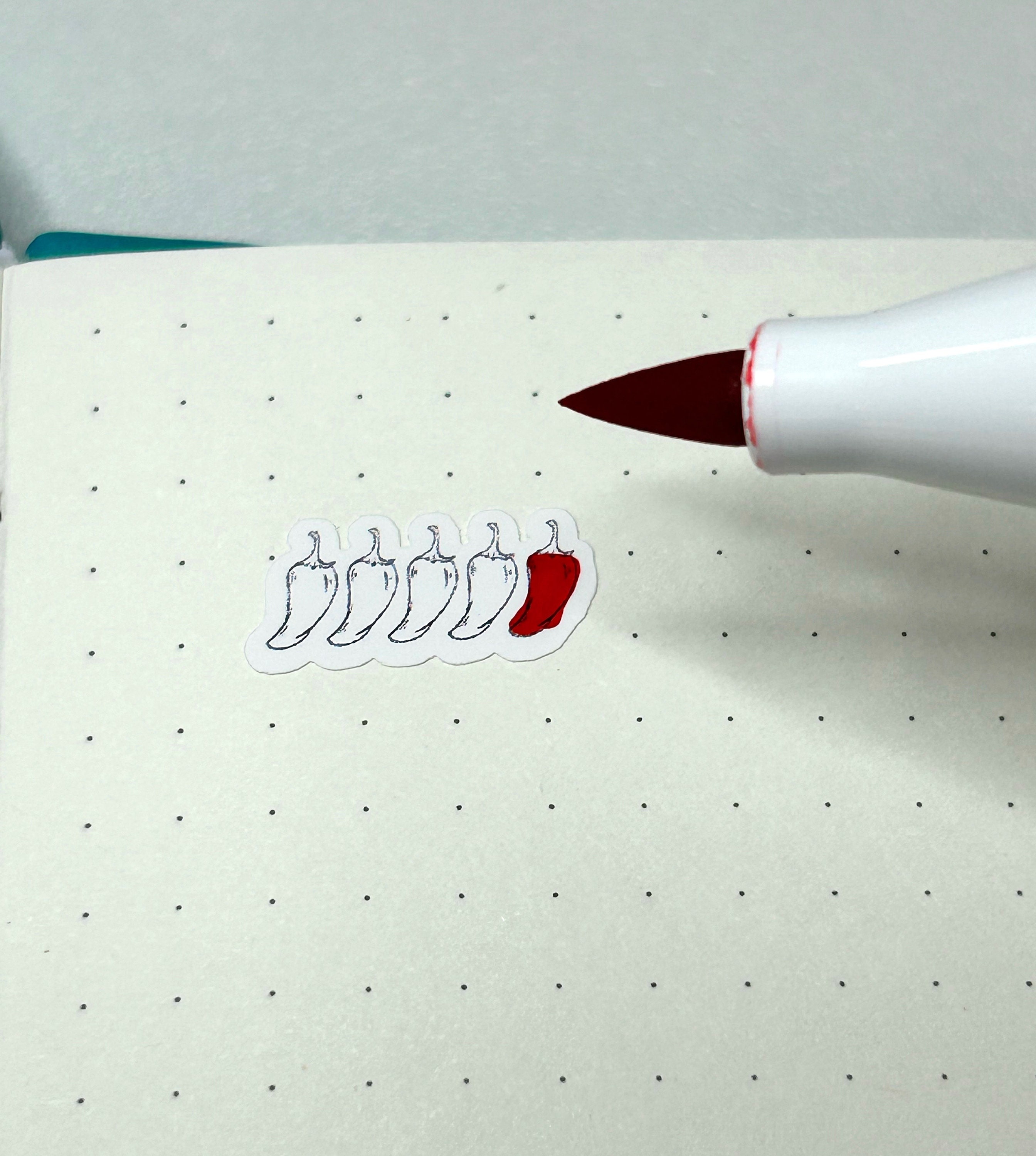 Blank Spice Rating Sticker Sheet Color in 5-chili Pepper Rating Reading ...