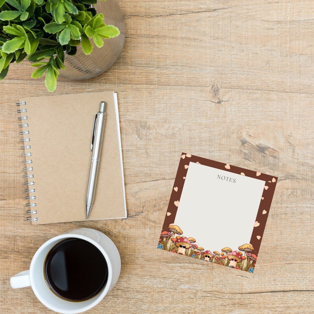 B Grade - Enchanting Mushroom Cottagecore Sticky Notes - Warm Cozy ...