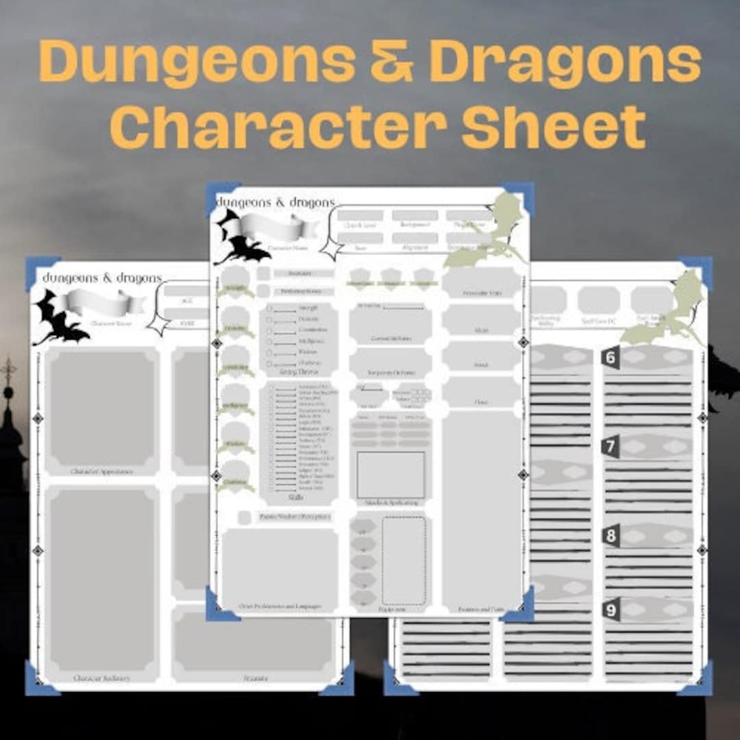 Dungeon Masters' Dream: Dnd Character Sheets for Immersive Tabletop ...