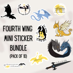 Fourth Wing Mini Sticker Bundle, Fantasy Bookish Stickers - Etsy