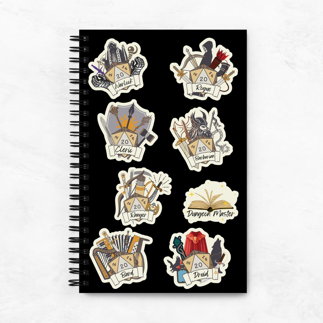 Dnd Class Stickers, D&D Stickers, Vinyl Stickers, Water Bottle Sticker ...