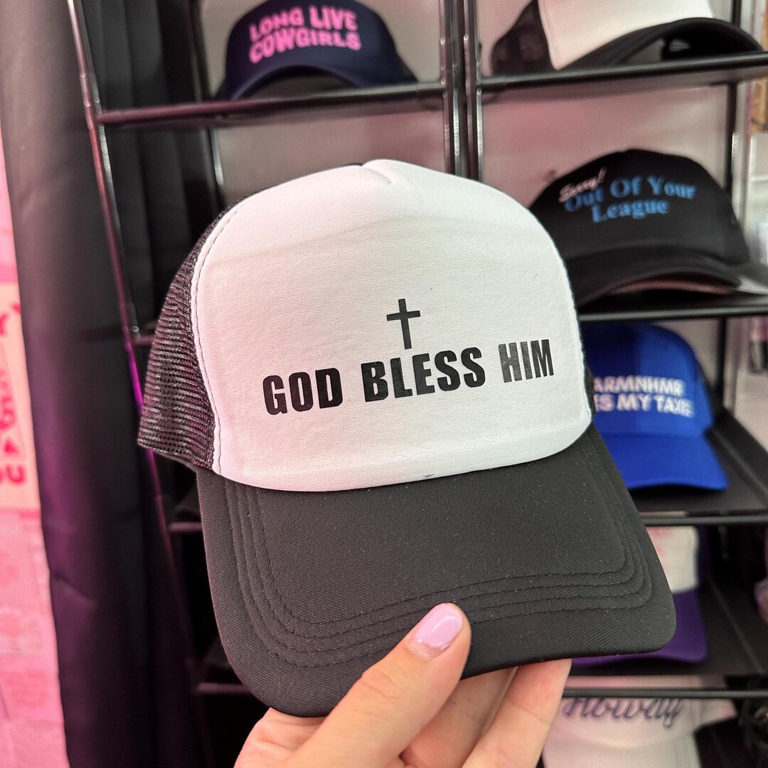 God Bless Him Trucker Hat With Cross: Country Girl Cap - Etsy