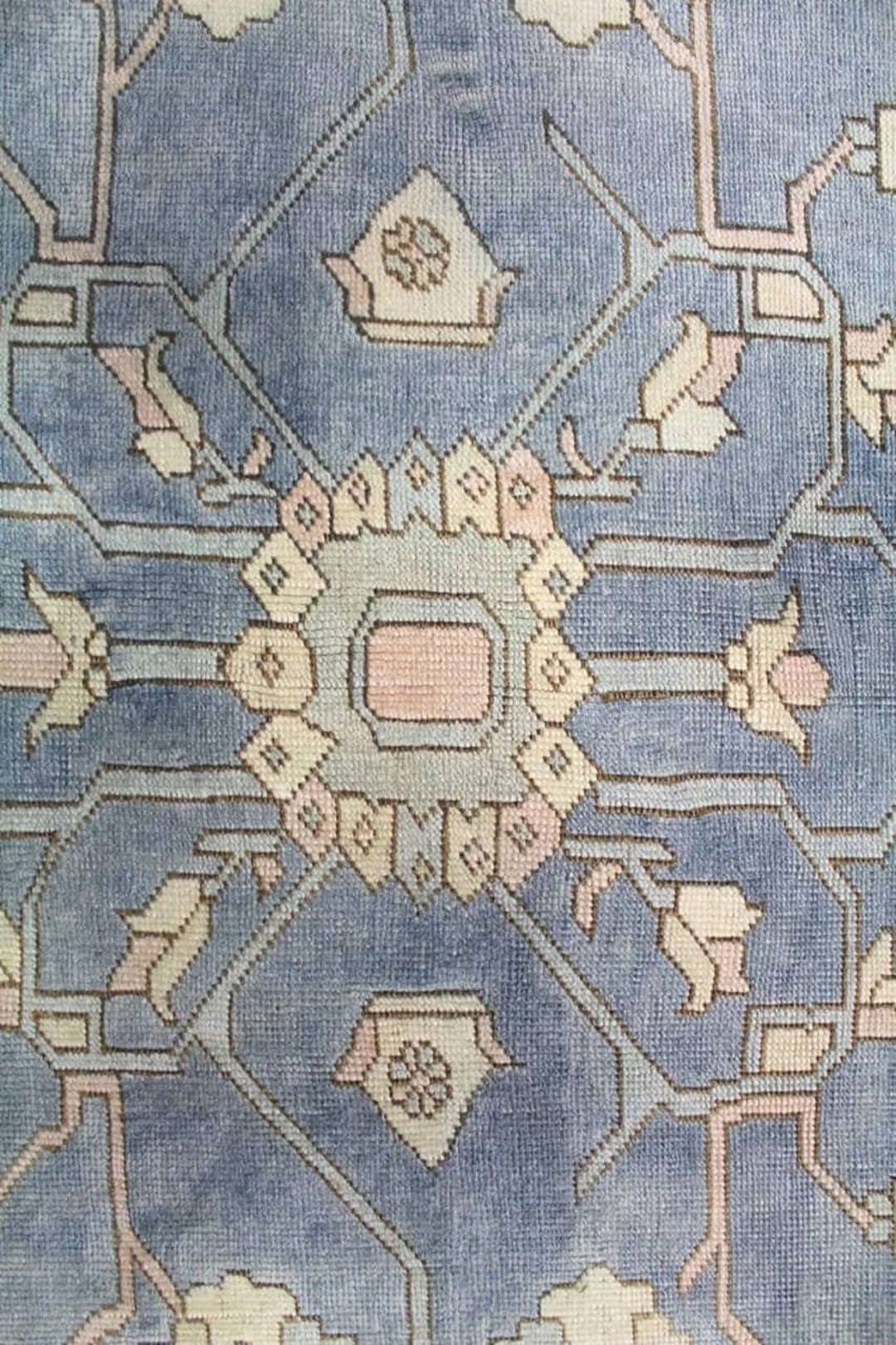 Navy Blue Modern Hand Knotted High Quality Wool Oushak Rug Turkish ...