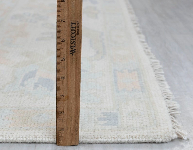 Cream Muted Modern Oushak Rug Premium Wool Hand Knotted Turkish ...