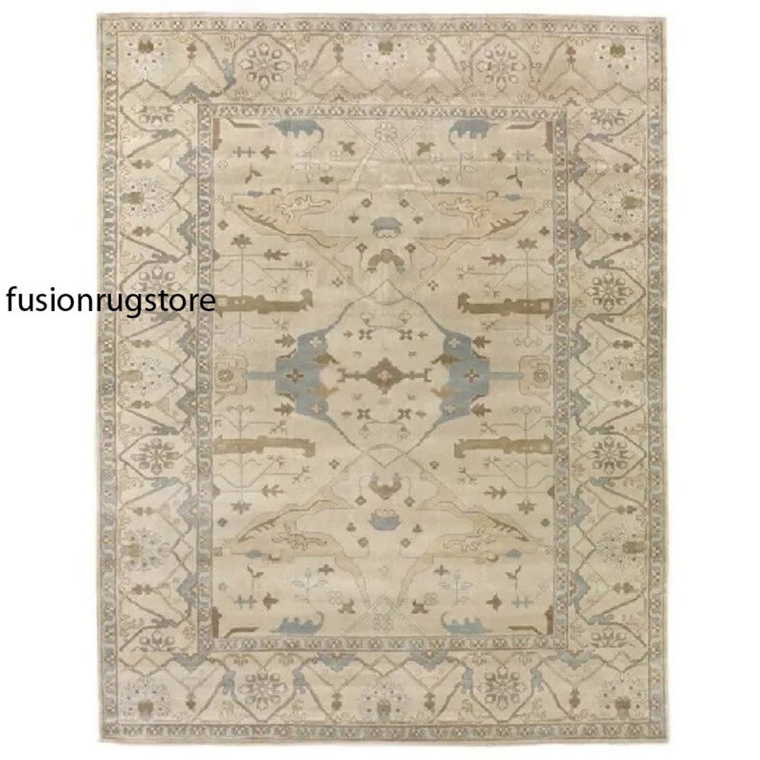 9x12 Cream Oushak Made to Order (in Any Size!!!!!) Simple Knotted ...