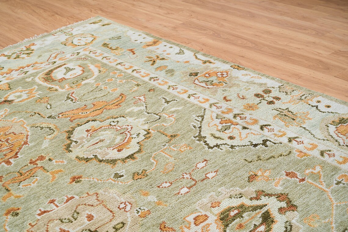 8'X10' Embassy Green and Shale Color Rug | New Handmade Oushak Rug ...