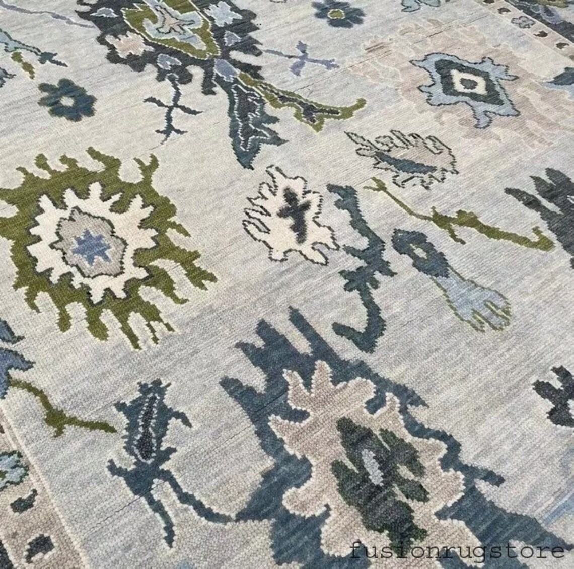 8x10 Modern Oushak Rug, Colorful Rug, 8x10 Blue ,gray and Green Persian ...