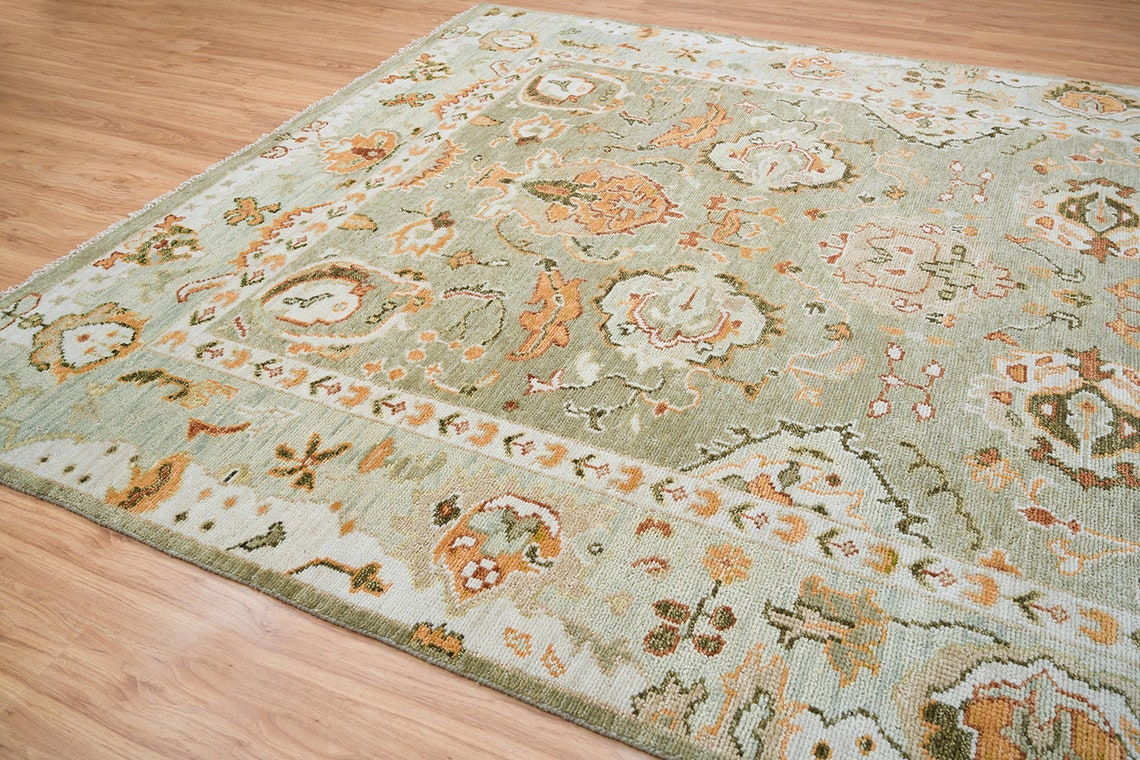 8'X10' Embassy Green and Shale Color Rug | New Handmade Oushak Rug ...