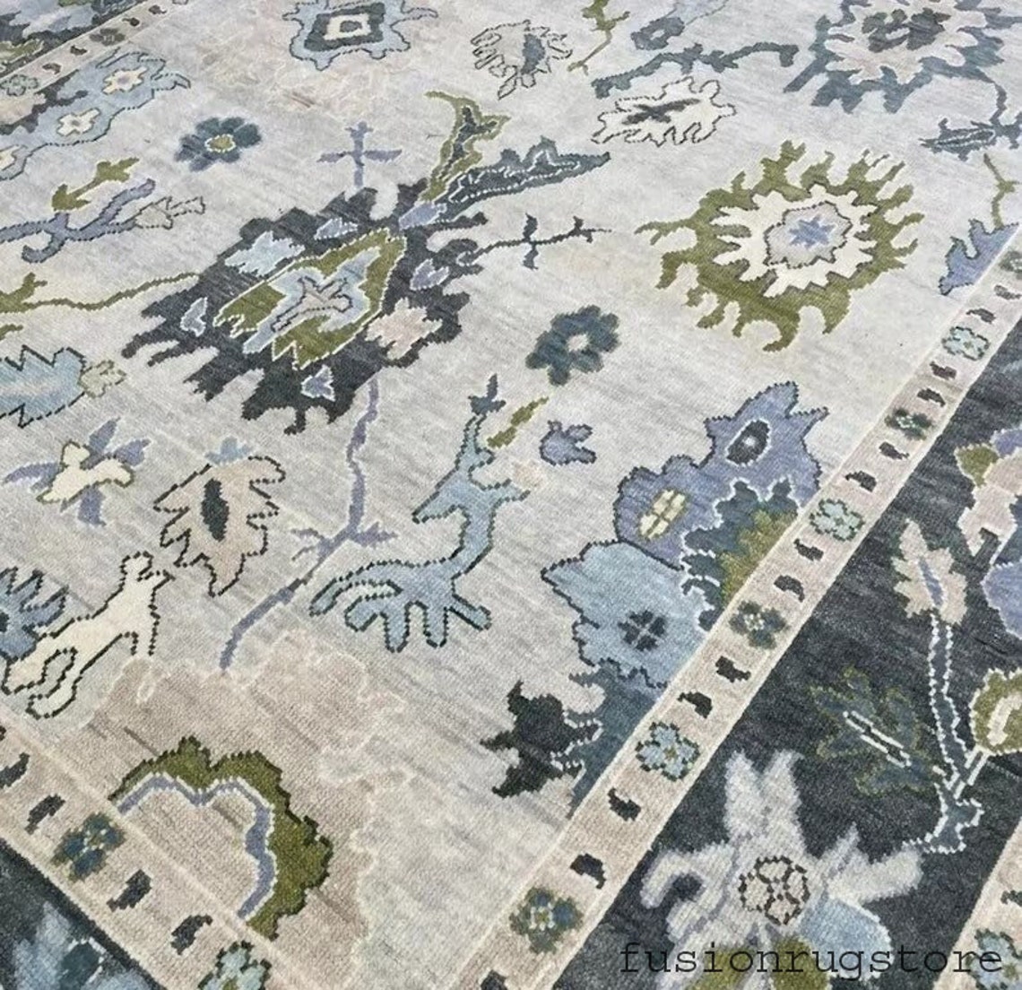 8x10 Modern Oushak Rug, Colorful Rug, 8x10 Blue ,gray and Green Persian ...