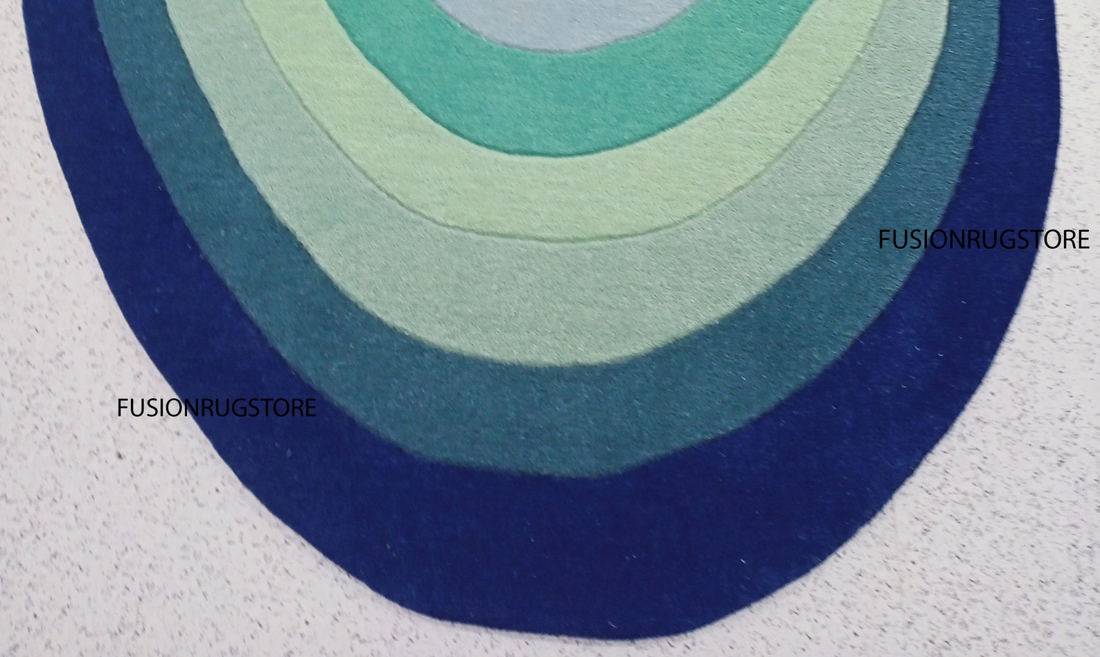 Irregular Kidney Bean Shape Tufted Colorful Rug, Multi-level Pile, Hand ...