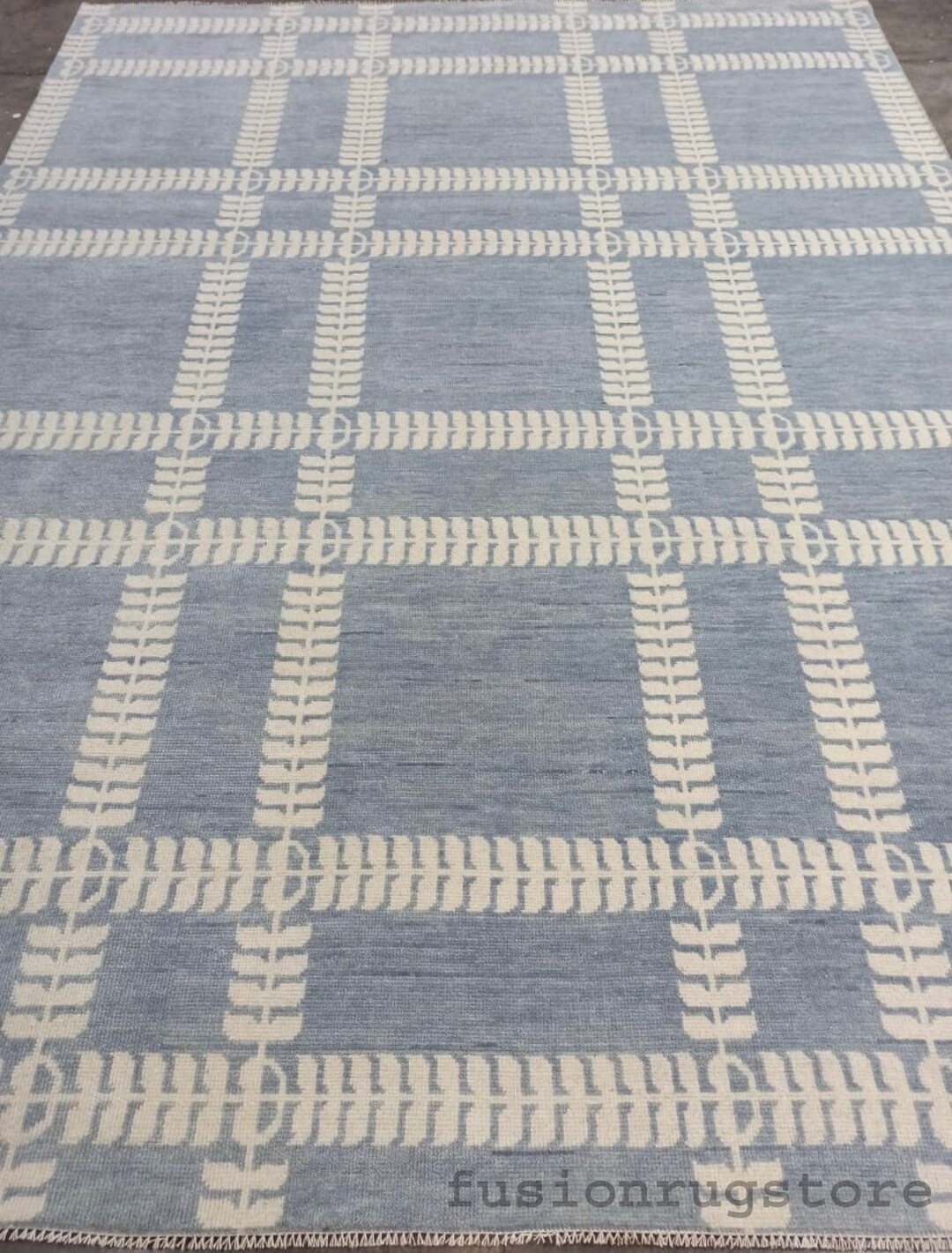 Turkish Gray Rug With White Accent Oushak Made to Order in Any Size ...