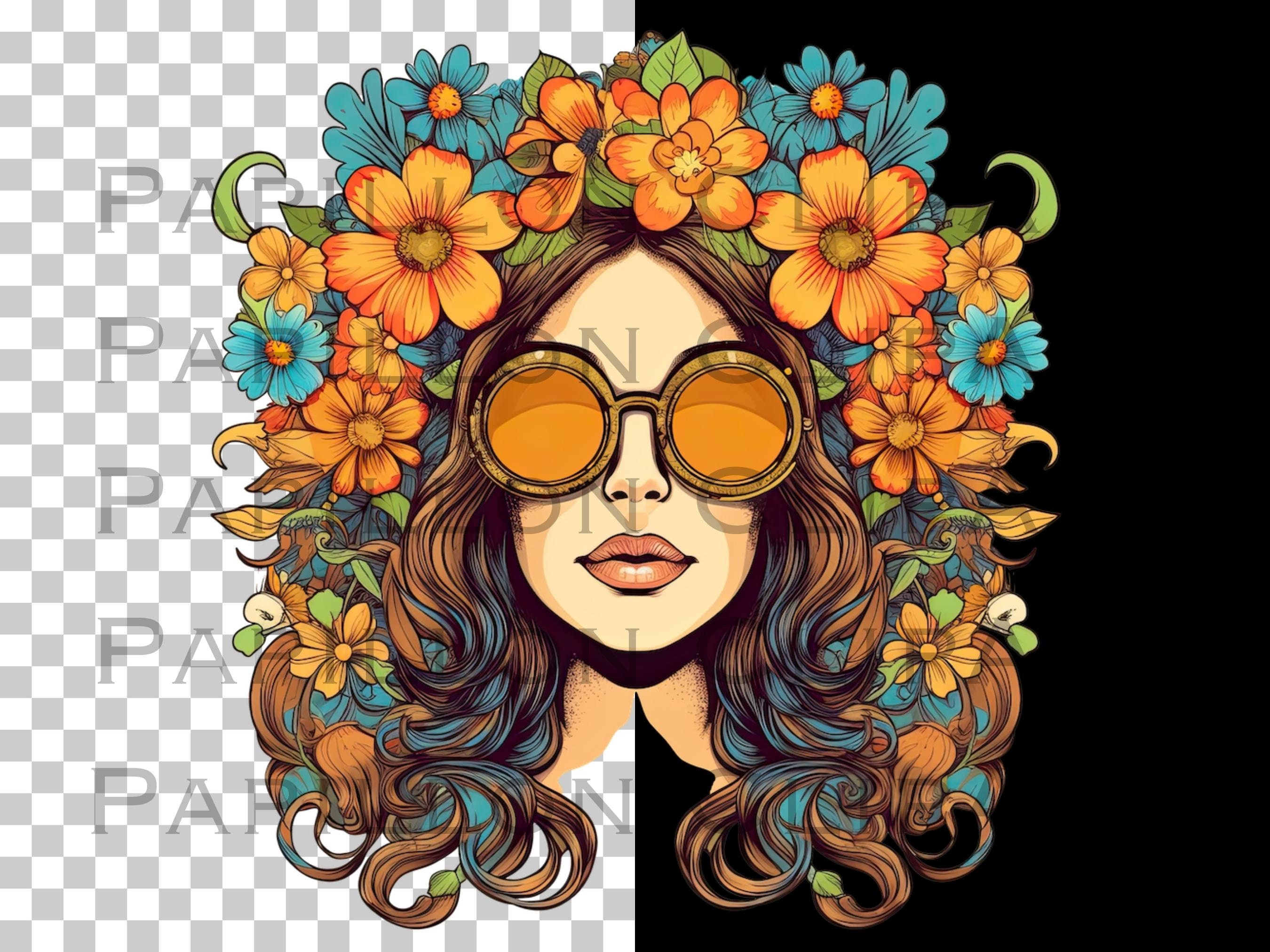 Hippie Woman Clipart | JPG & Transparent PNG L High Quality Floral ...