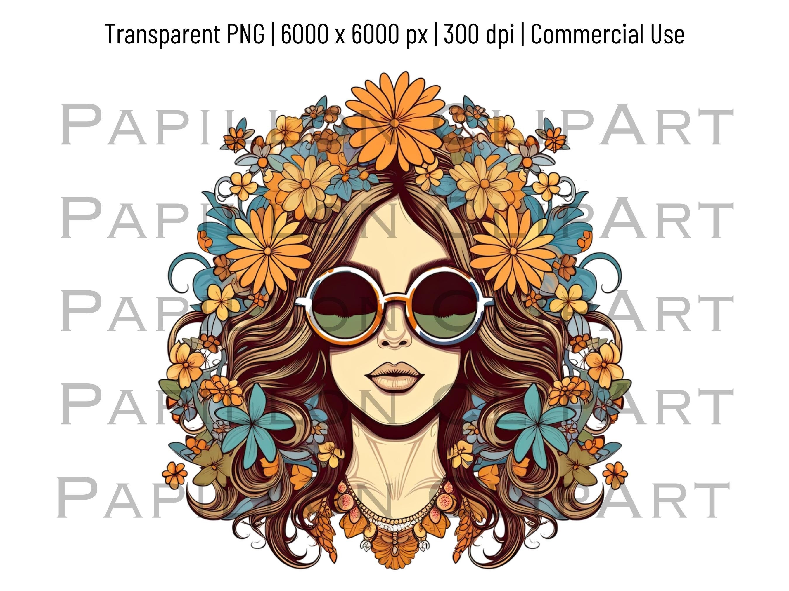 Retro Hippie Woman Clipart | JPG & Transparent PNG L High Quality ...