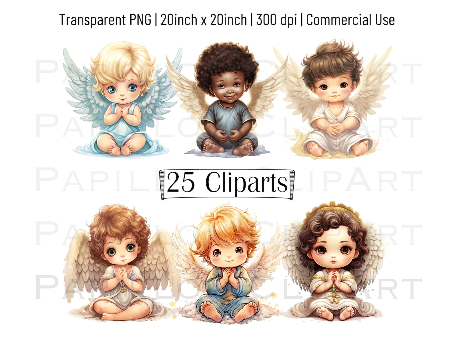 Cute Baby Angel Clipart 25 Transparent PNG L Halo Babies With Angel Wings Girl Boy Baby Shower ...