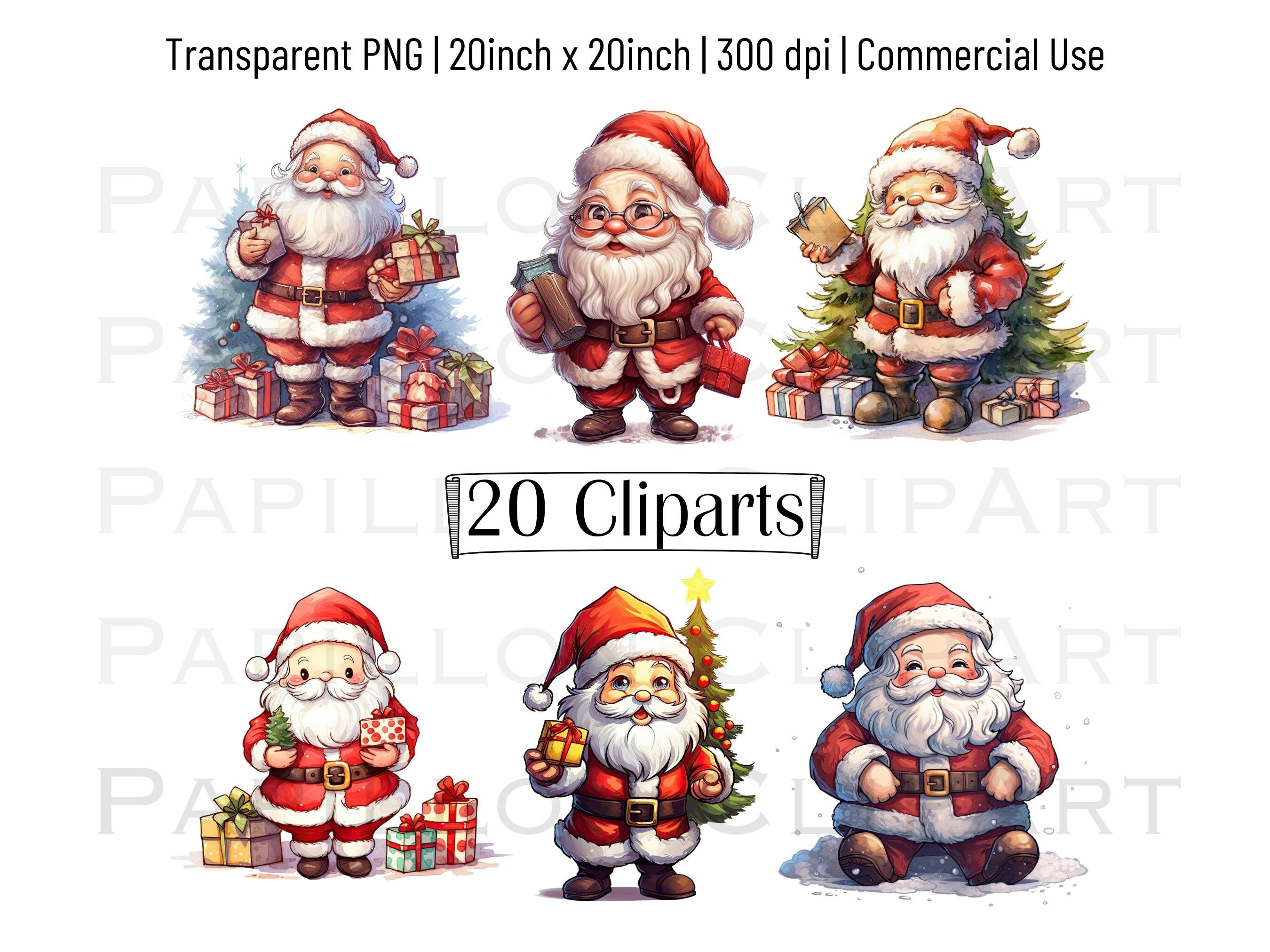 Cute Santa Claus Clipart Bundle 20 Transparent PNG L Christmas Crafts ...