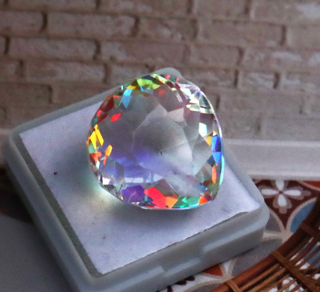 37 Ct RAINBOW FIRE MYSTIC Gemstone Loose Gemstone Faceted Mystic ...