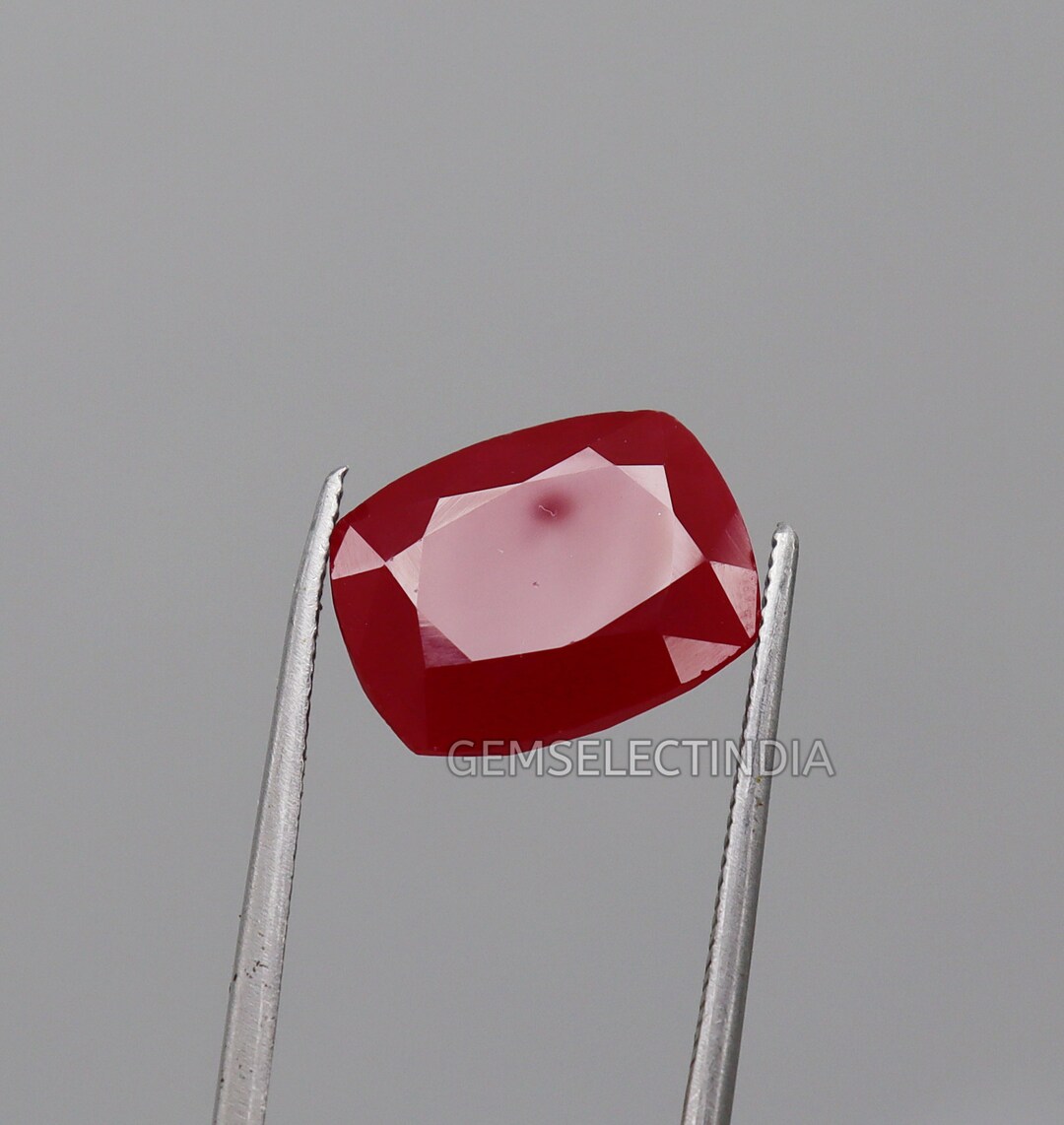 Cushion Cut 6.65 Ct's Natural Beryl Red Bixbyite From Utah Faceted ...