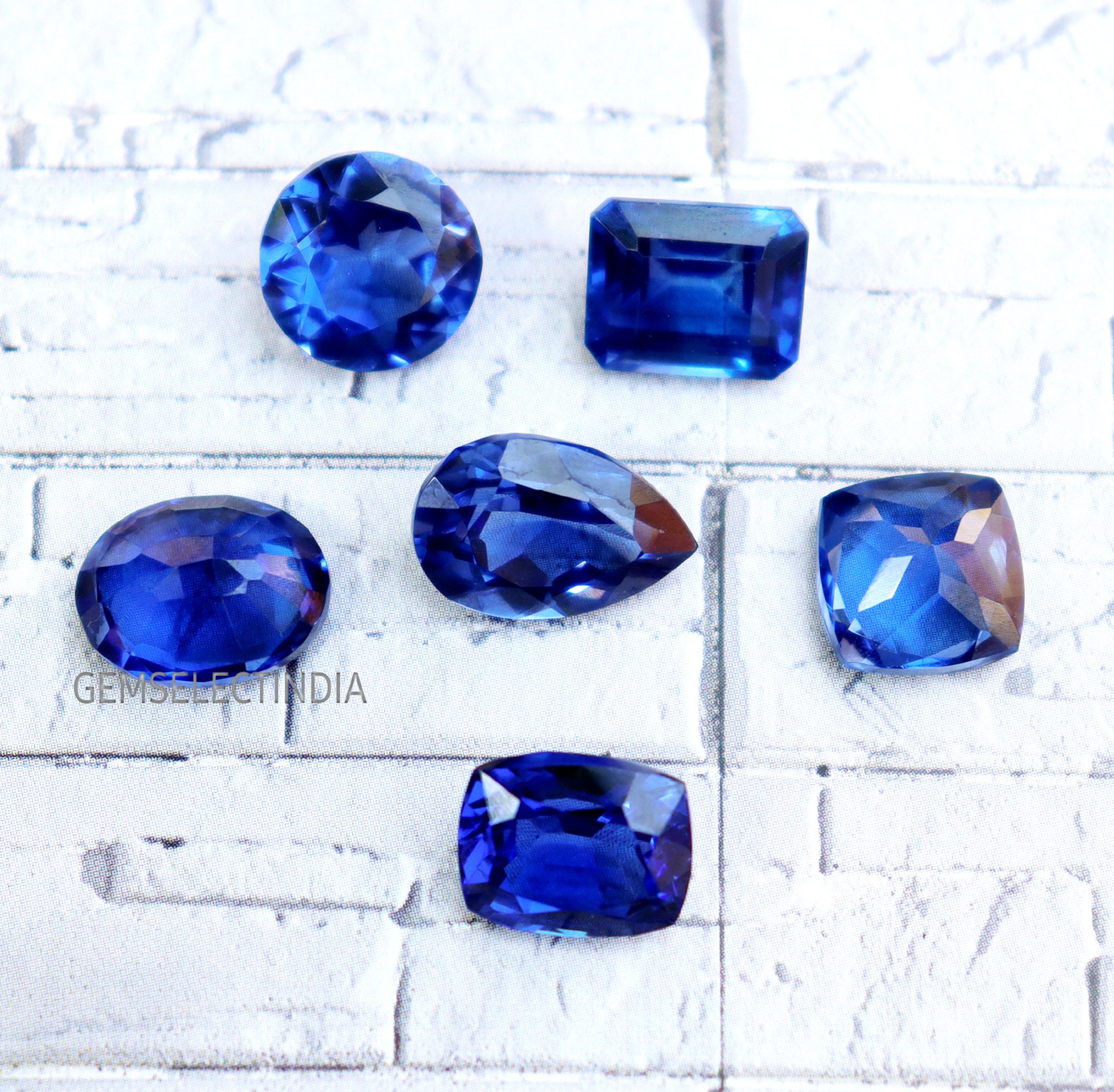 MIX SHAPE Blue Sapphire 60 Cts Lot Natural Faceted Srilankan Certified ...