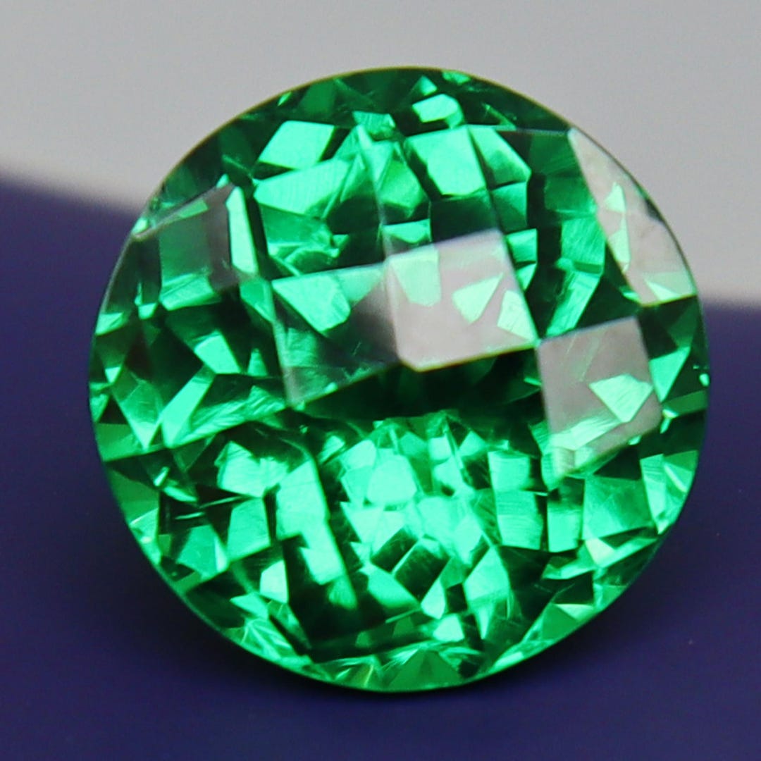 11.85 Ct Natural Tsavorite Garnet Round Cut Faceted Green Garnet Stone ...