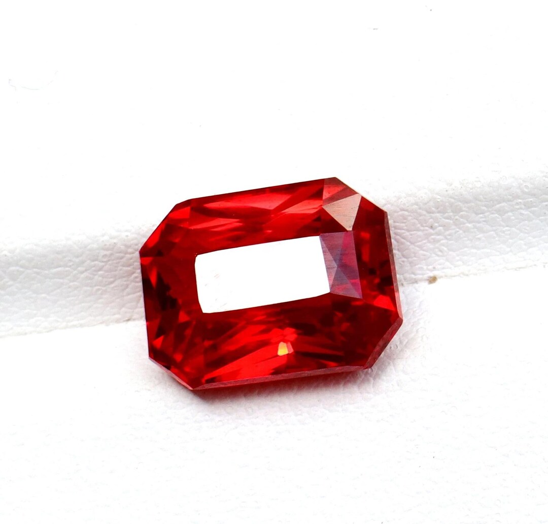 Emerald Cut Flawless Natural Red Ruby Gemstone GGI Certified Ruby Loose ...