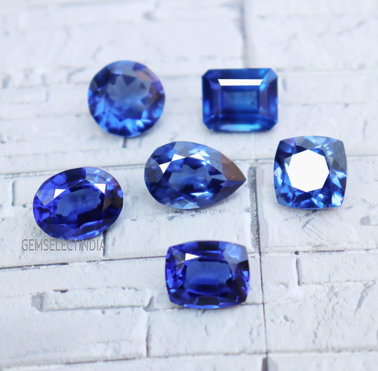 MIX SHAPE Blue Sapphire 60 Cts Lot Natural Faceted Srilankan Certified ...