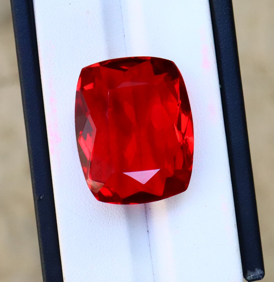 Cushion Cut Amazing Look Natural Red Topaz 80 Ct Certified Loose ...