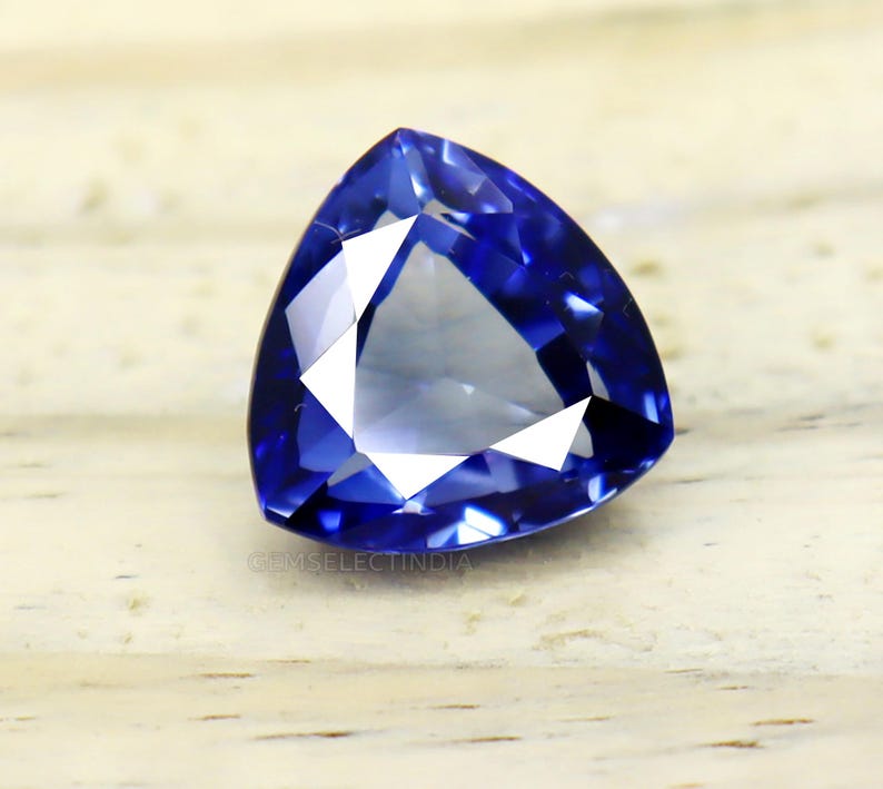 Natural Royal Blue Sapphire Trillion Cut Faceted Blue Sri Lankan ...