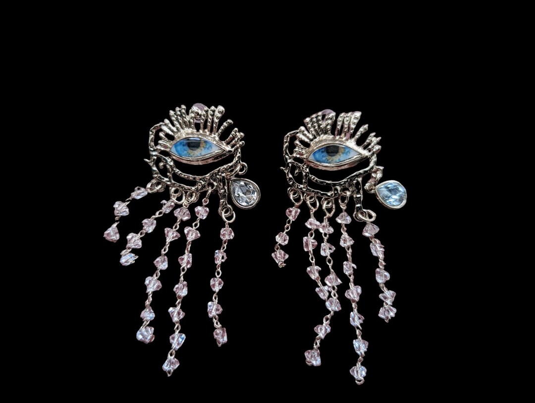 Schiaparelli Inspired Gold Creepy Evil Eye Statement Earrings, Large ...
