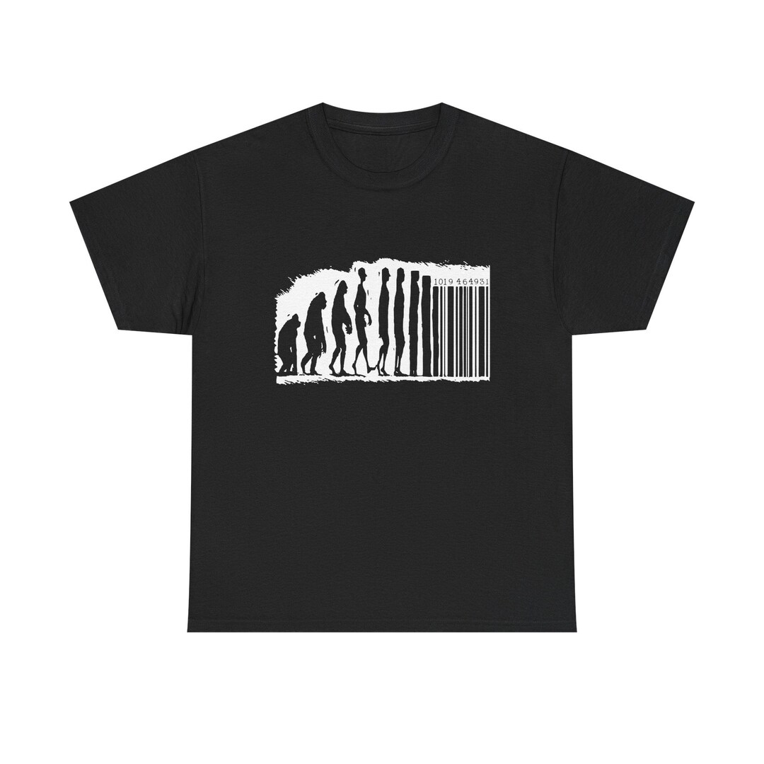 Human Evolution Into Barcode | Rock T-shirt Design | Streetwear Unique ...