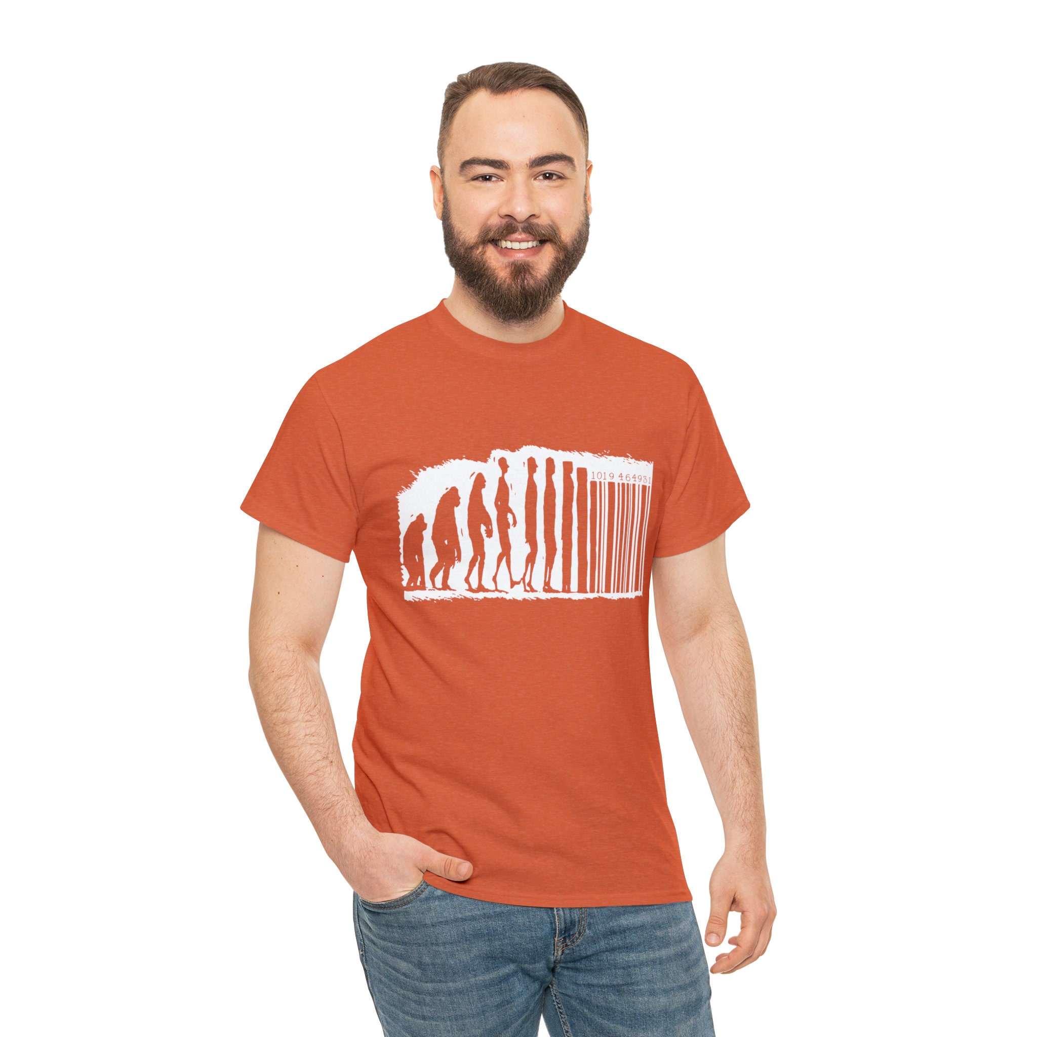 Human Evolution Into Barcode Rock T-shirt Design - Etsy
