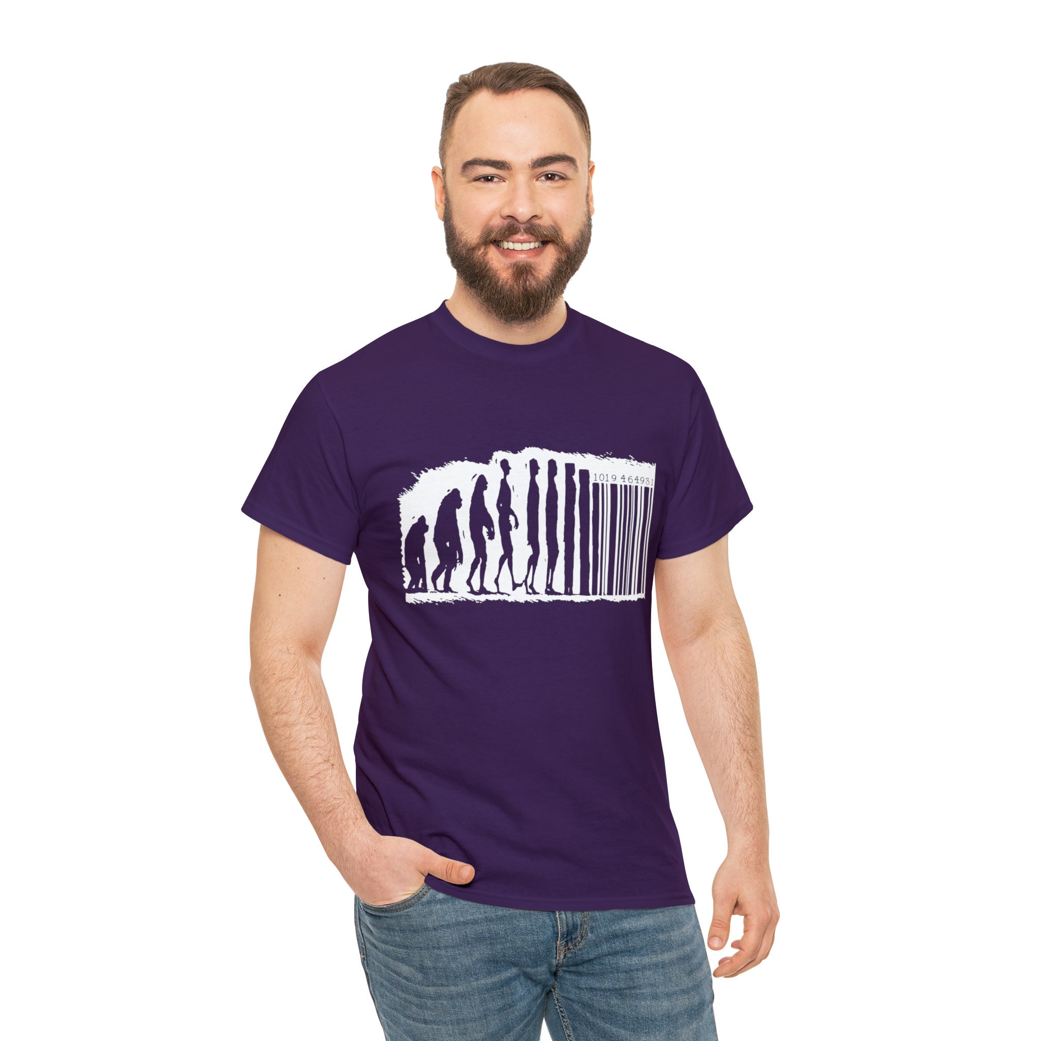 Human Evolution Into Barcode Rock T-shirt Design - Etsy