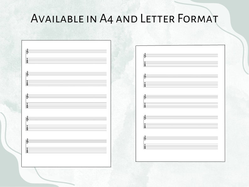 Blank Sheet Music and Tab for 6 Strings Guitar / With or Without ...