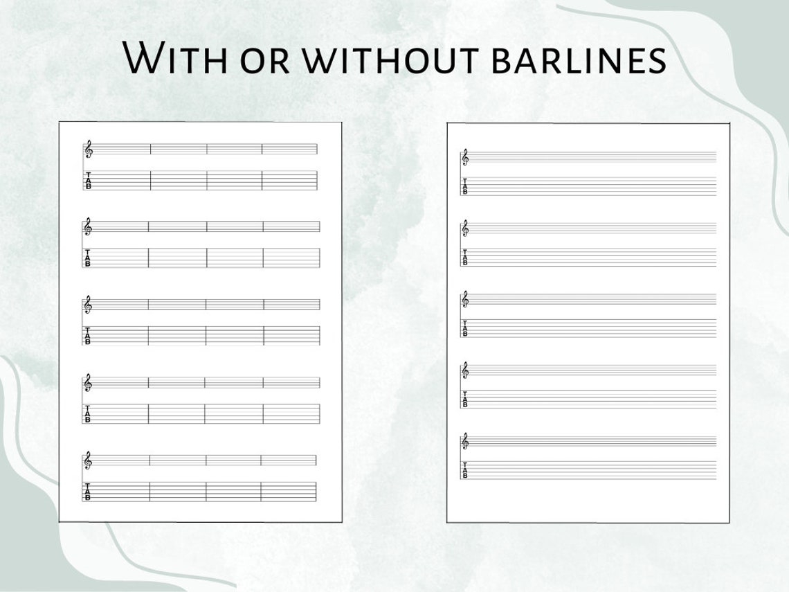 Blank Sheet Music and Tab for 6 Strings Guitar / With or Without ...