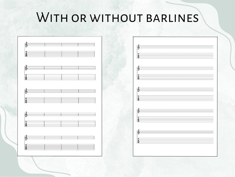 Blank Sheet Music and Tab for 6 Strings Guitar / With or Without ...