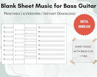 Blank Sheet Music and Tab for 6 Strings Guitar / With or Without ...