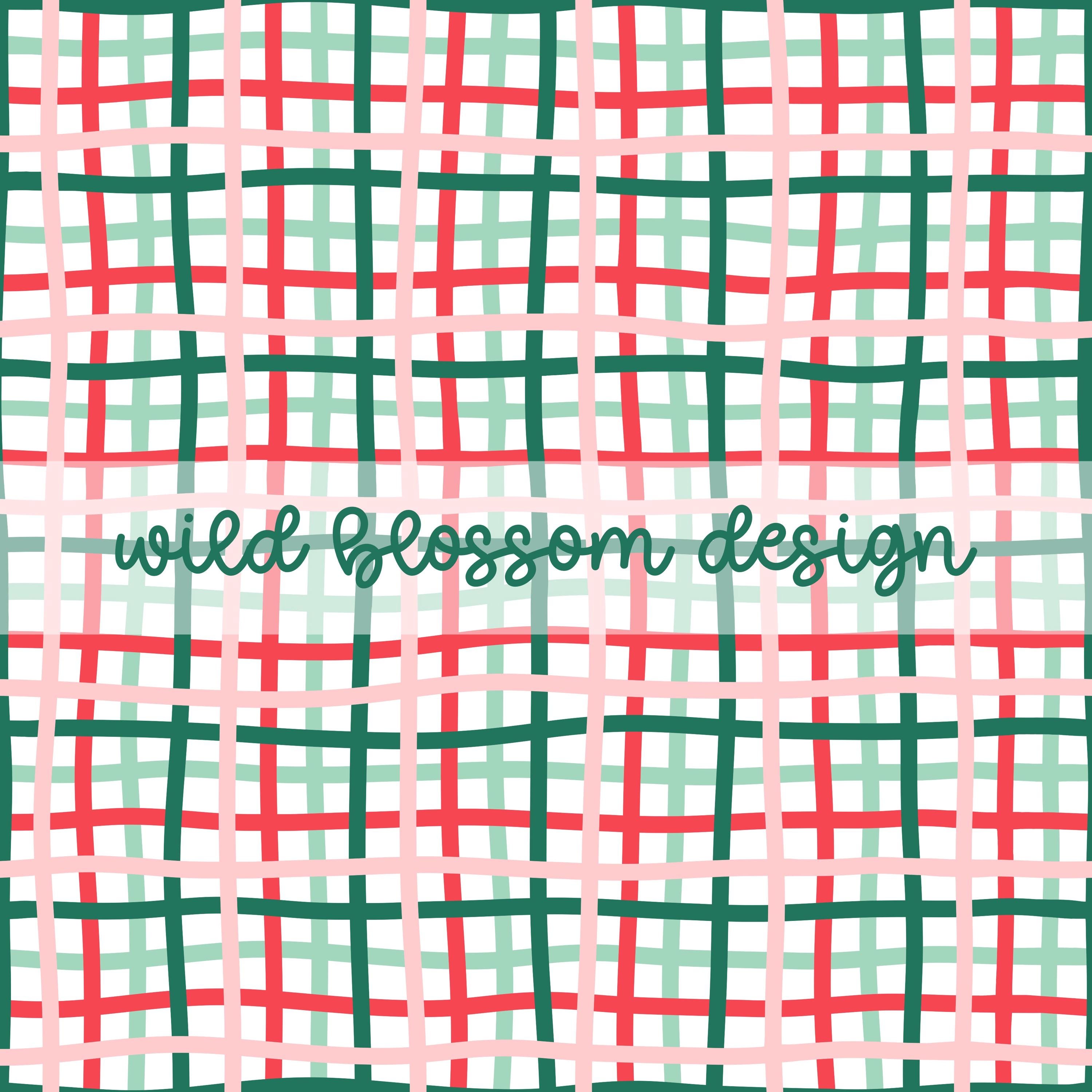 Christmas Wavy Plaid Gingham Red Green Pink Seamless Repeating Pattern ...